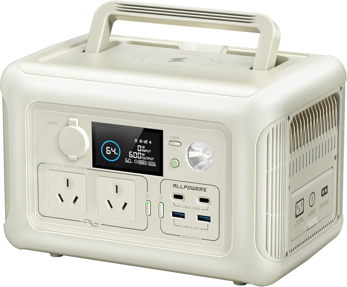 ALLPOWERS R600 Portable Power Station 600W 299Wh LiFeP04 Battery