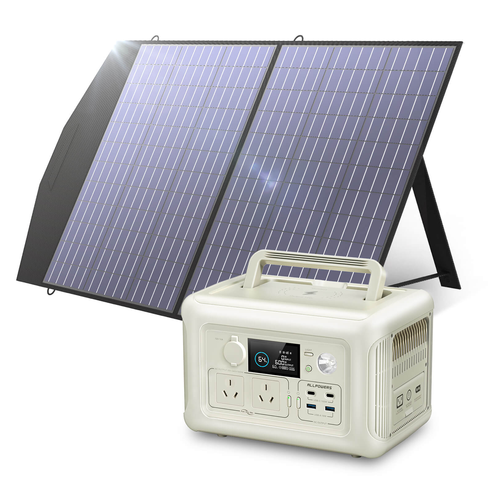 ALLPOWERS 600W Solar Generator Kit (R600 + SP027 100W Solar Panel)